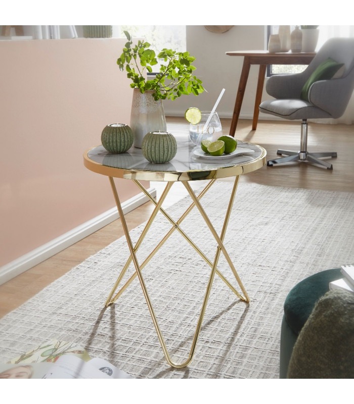 EMMA sidbord - Elegant blanding af marmor og guld stel - Unica Design