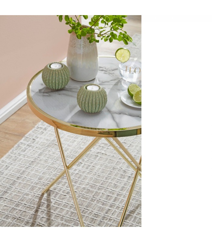 EMMA sidbord - Elegant blanding af marmor og guld stel - Unica Design