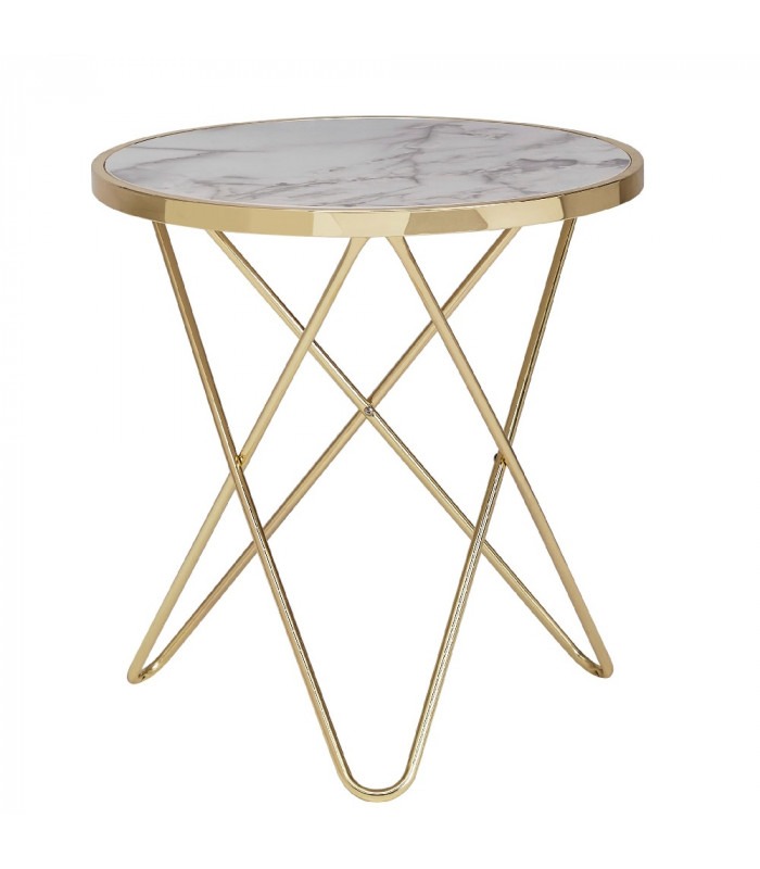 EMMA sidbord - Elegant blanding af marmor og guld stel - Unica Design